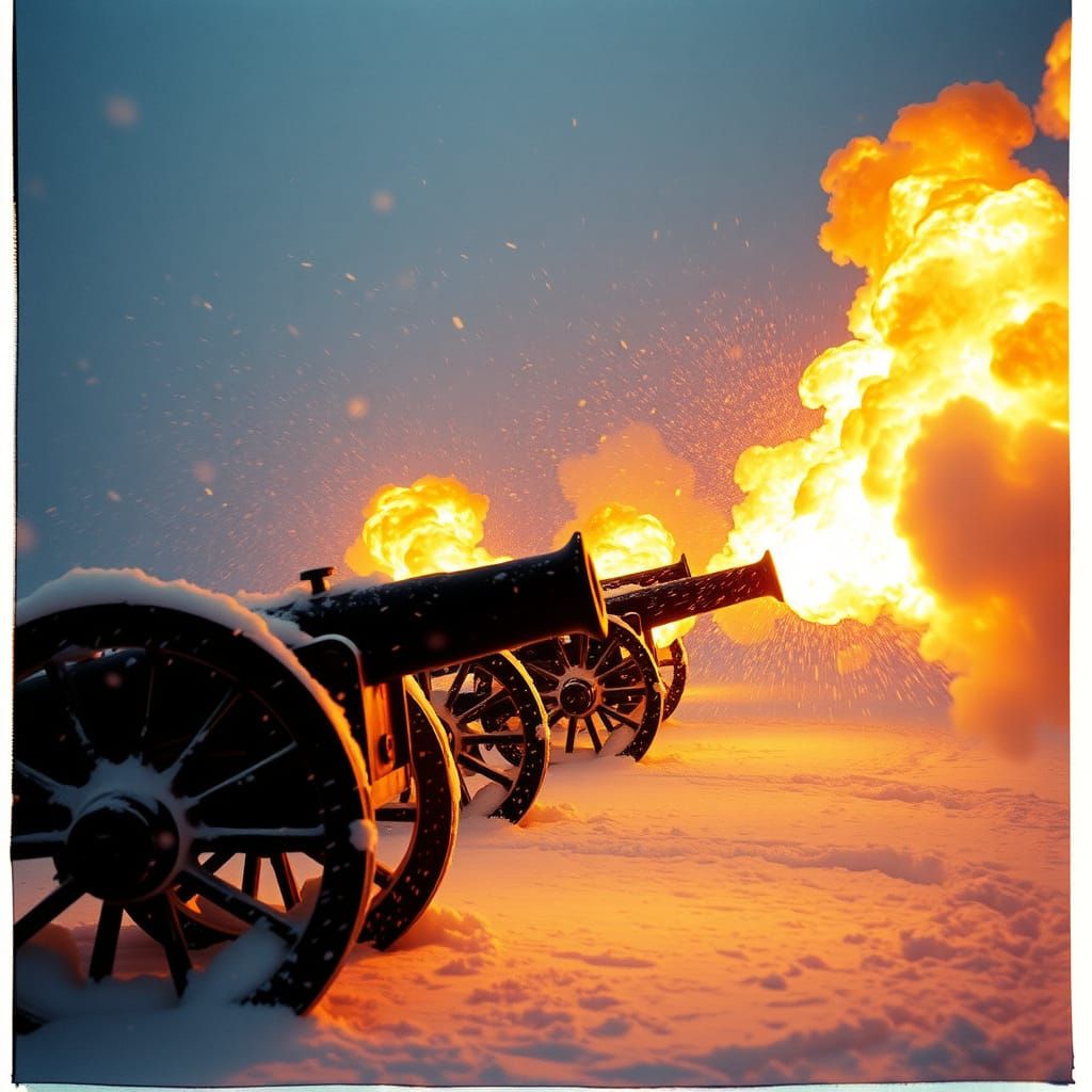 Cataclysmic Winter Battle in Cinematic 35mm Style - AI Art