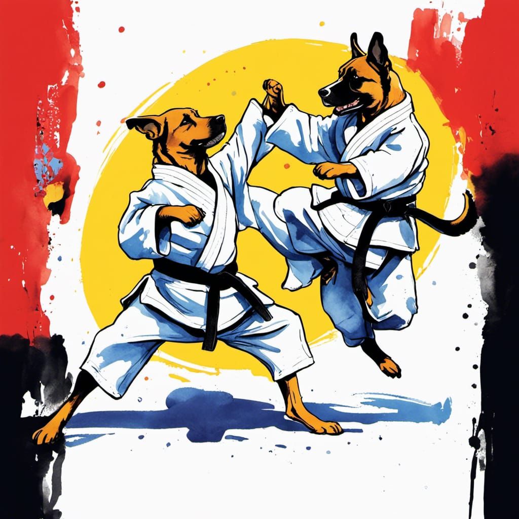 Judo dogs - AI Generated Artwork - NightCafe Creator