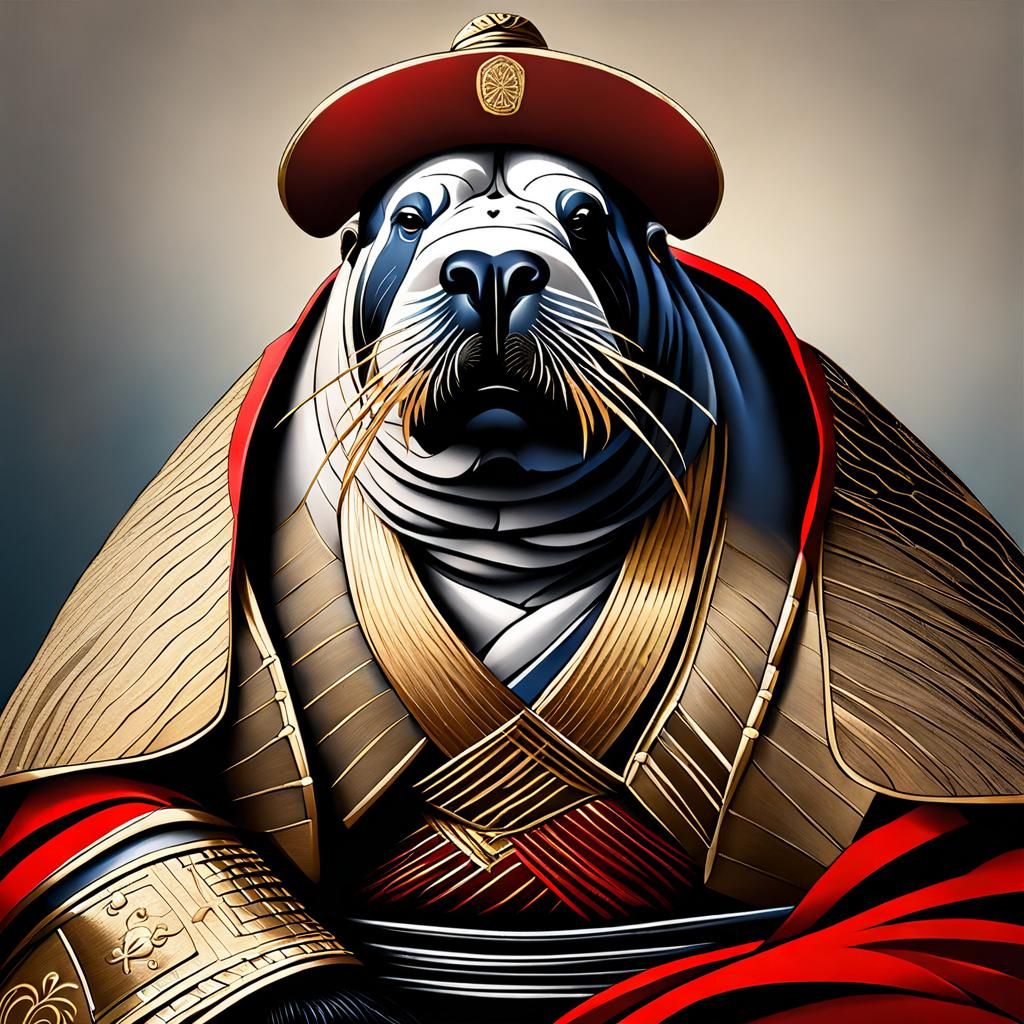 Samurai Walrus - AI Generated Artwork - NightCafe Creator