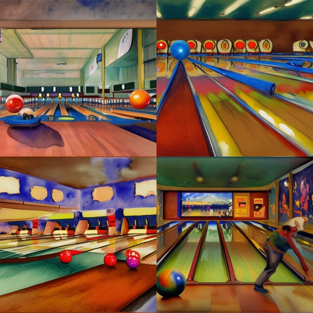 bowling ball alley - AI Generated Artwork - NightCafe Creator
