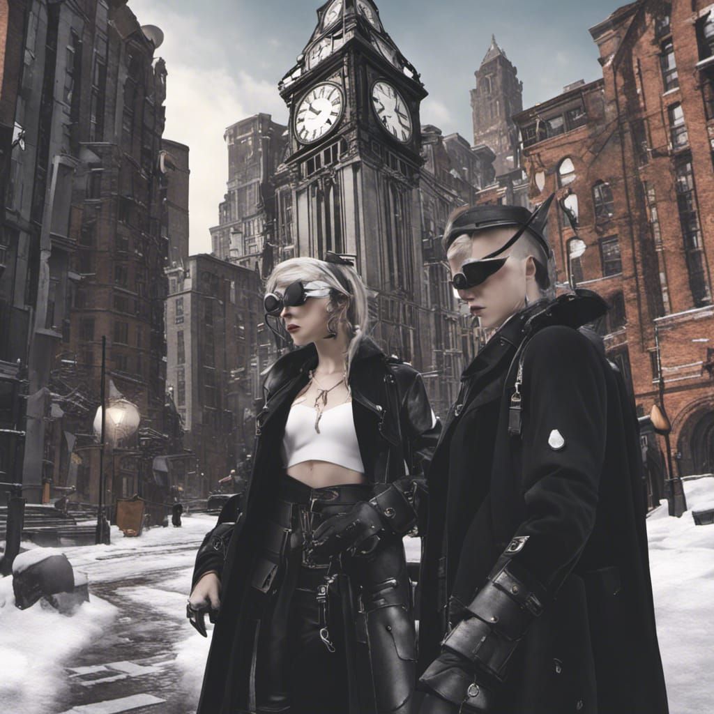 Wearing traditional goth clothes with fishnets, faux leather and laces ...