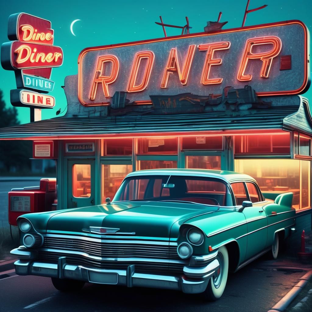 Roadside Diner - AI Generated Artwork - NightCafe Creator