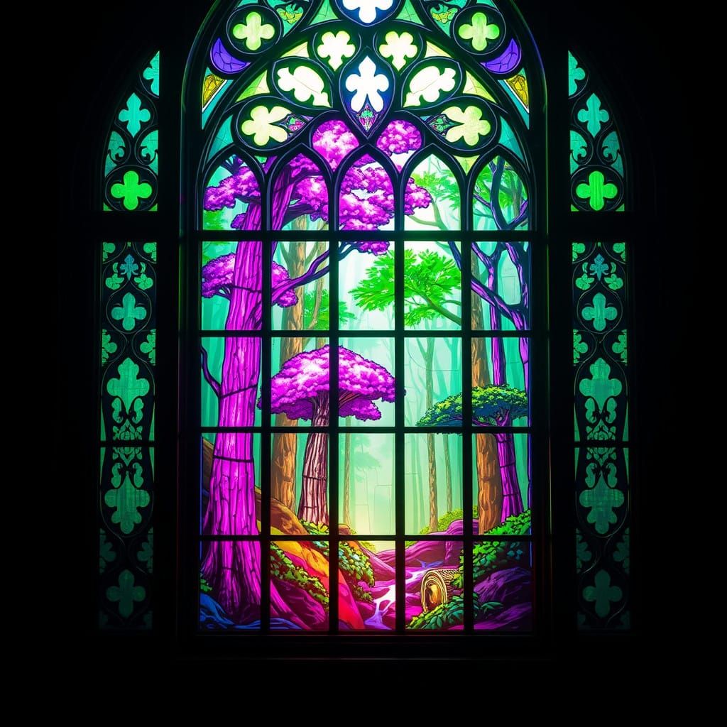 Stunning Traditional Stained Glass Window Depictin... - AI Art