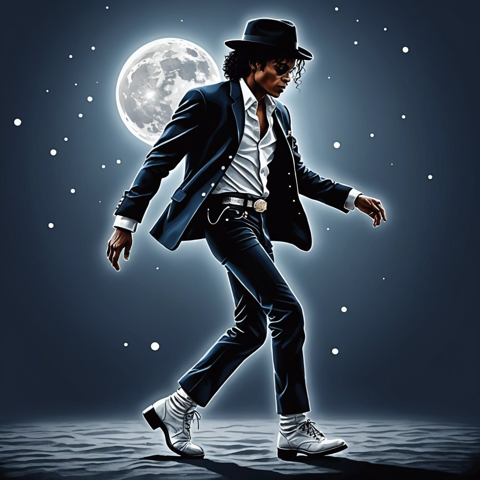 Michael Jackson doing the moon walk - AI Generated Artwork - NightCafe ...