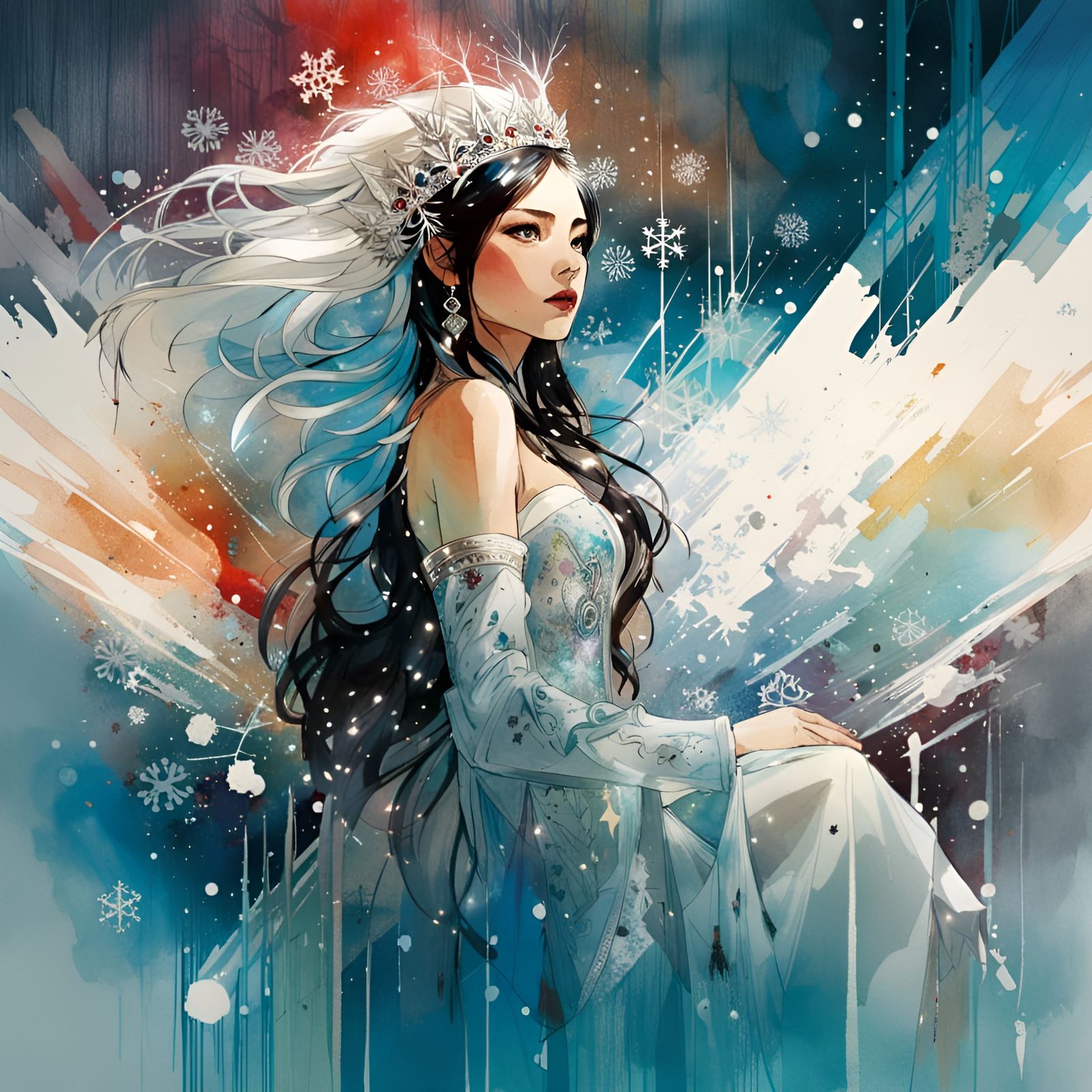 Ice Crystal Princess - Anime Portrait