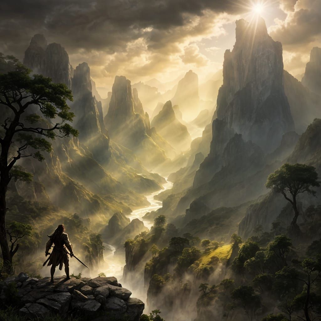 Ancient Barbarian Continent in Divine Soft Focus - AI Art