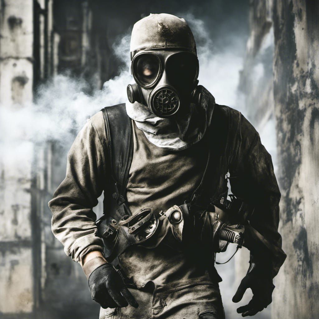 post apocalyptic gas mask man - AI Generated Artwork - NightCafe Creator