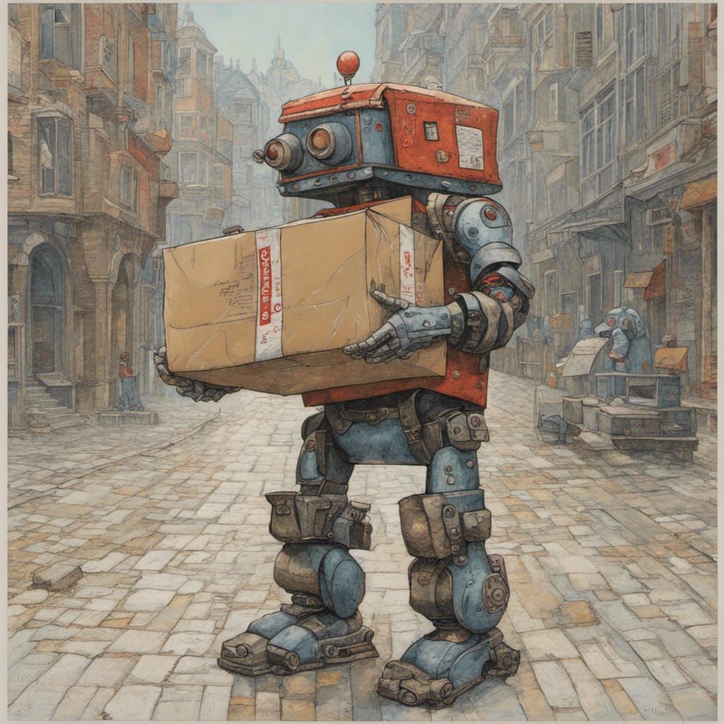 Robot postman - AI Generated Artwork - NightCafe Creator