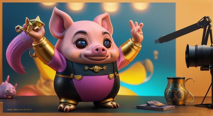 Master gold little pig, Macro Photography - AI Generated Artwork ...