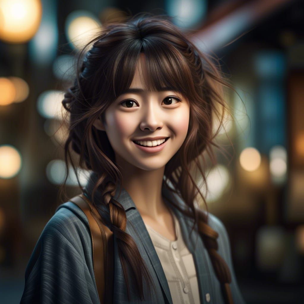 So cute Japanese young woman - AI Generated Artwork - NightCafe Creator
