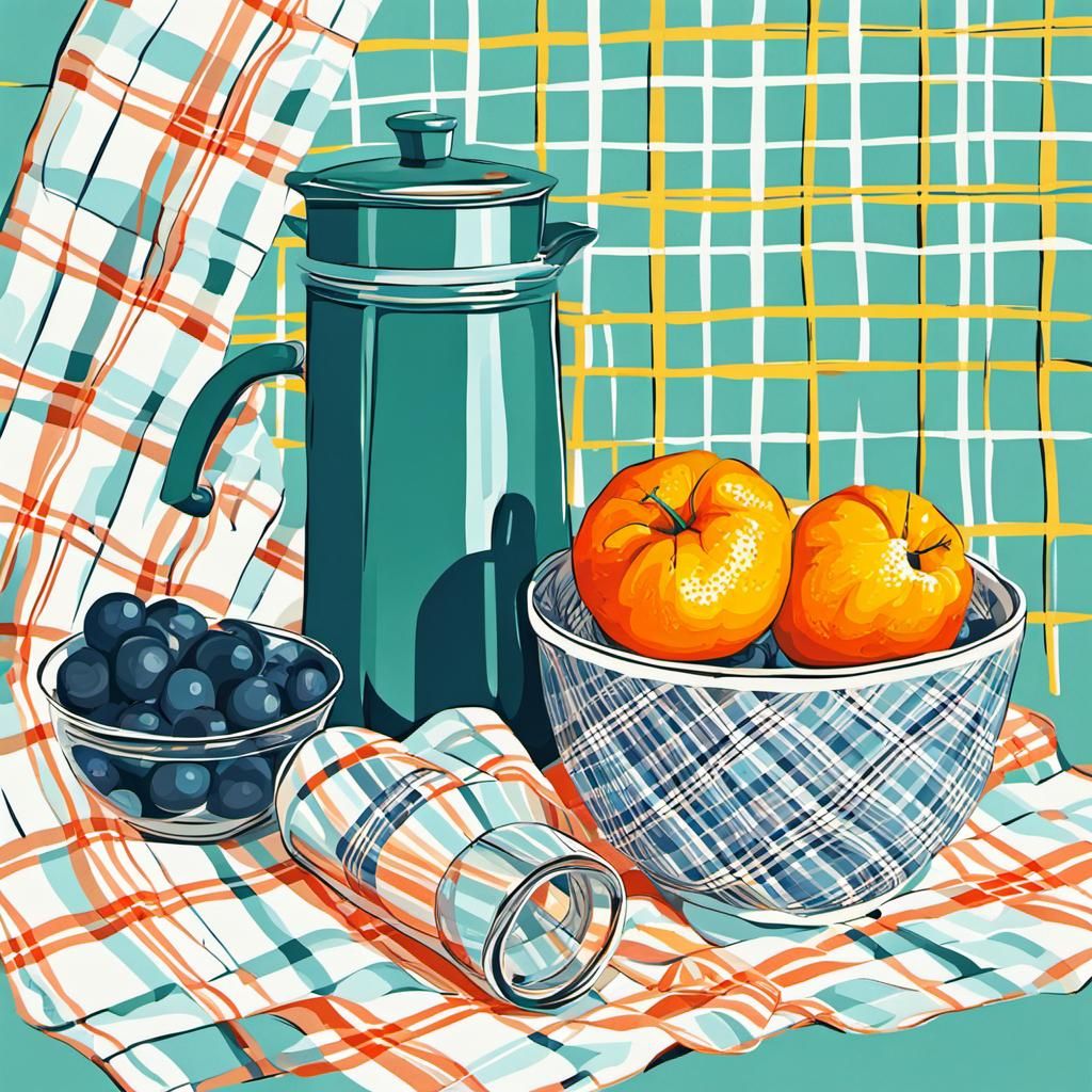 Still Life in Plaid. - AI Generated Artwork - NightCafe Creator