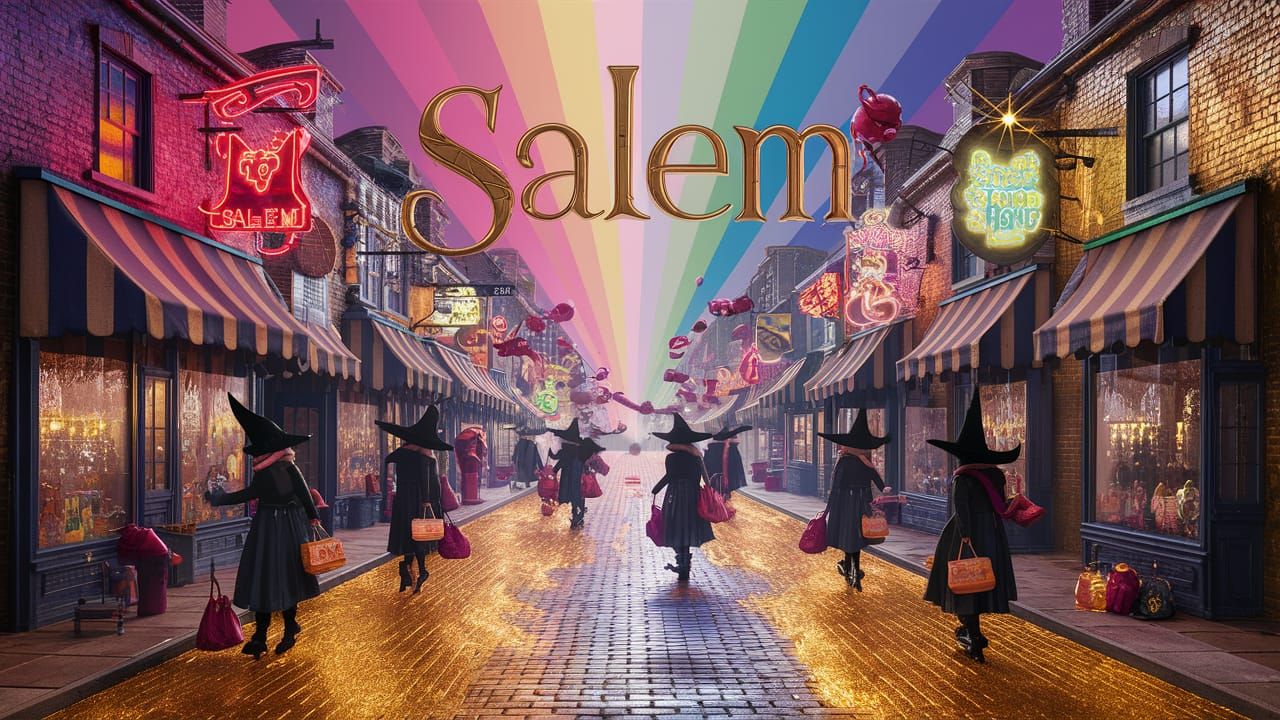 Elegant SALEM Title Card in Vibrant Whimsical Colo... - AI Art