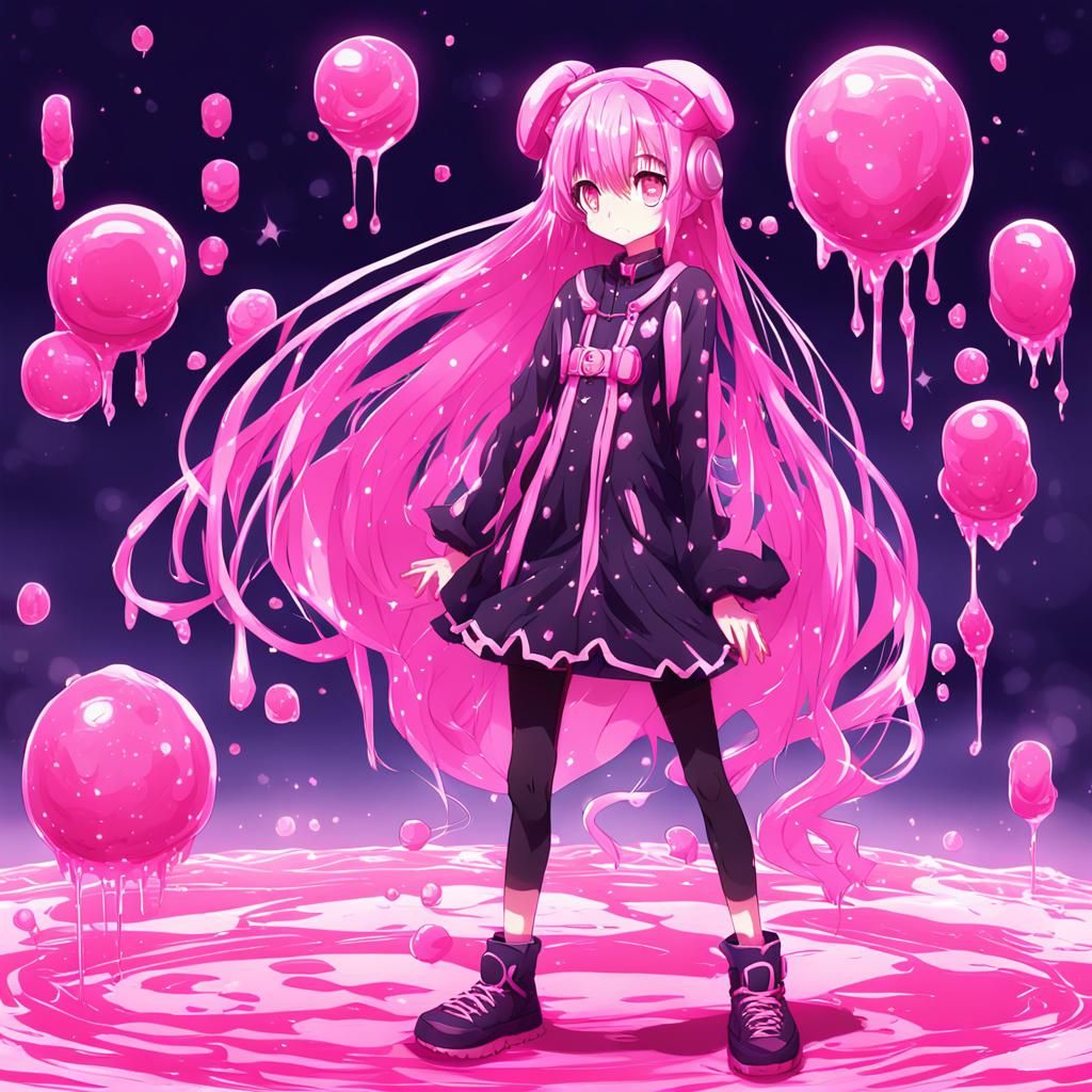 slime_girl pink psychic full_body anime - AI Generated Artwork ...