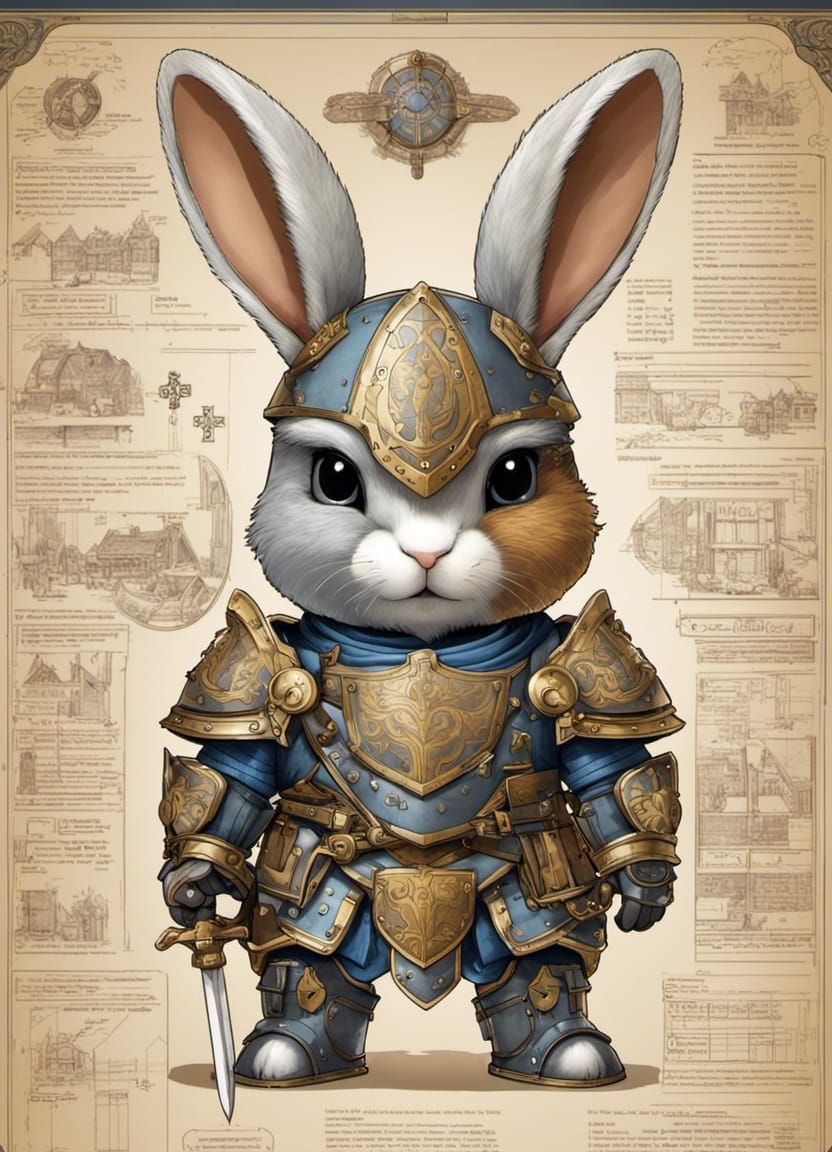 Rabbit Knight blueprint - AI Generated Artwork - NightCafe Creator