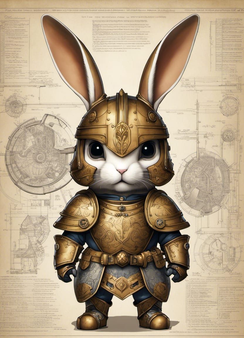 Rabbit knight blueprint - AI Generated Artwork - NightCafe Creator