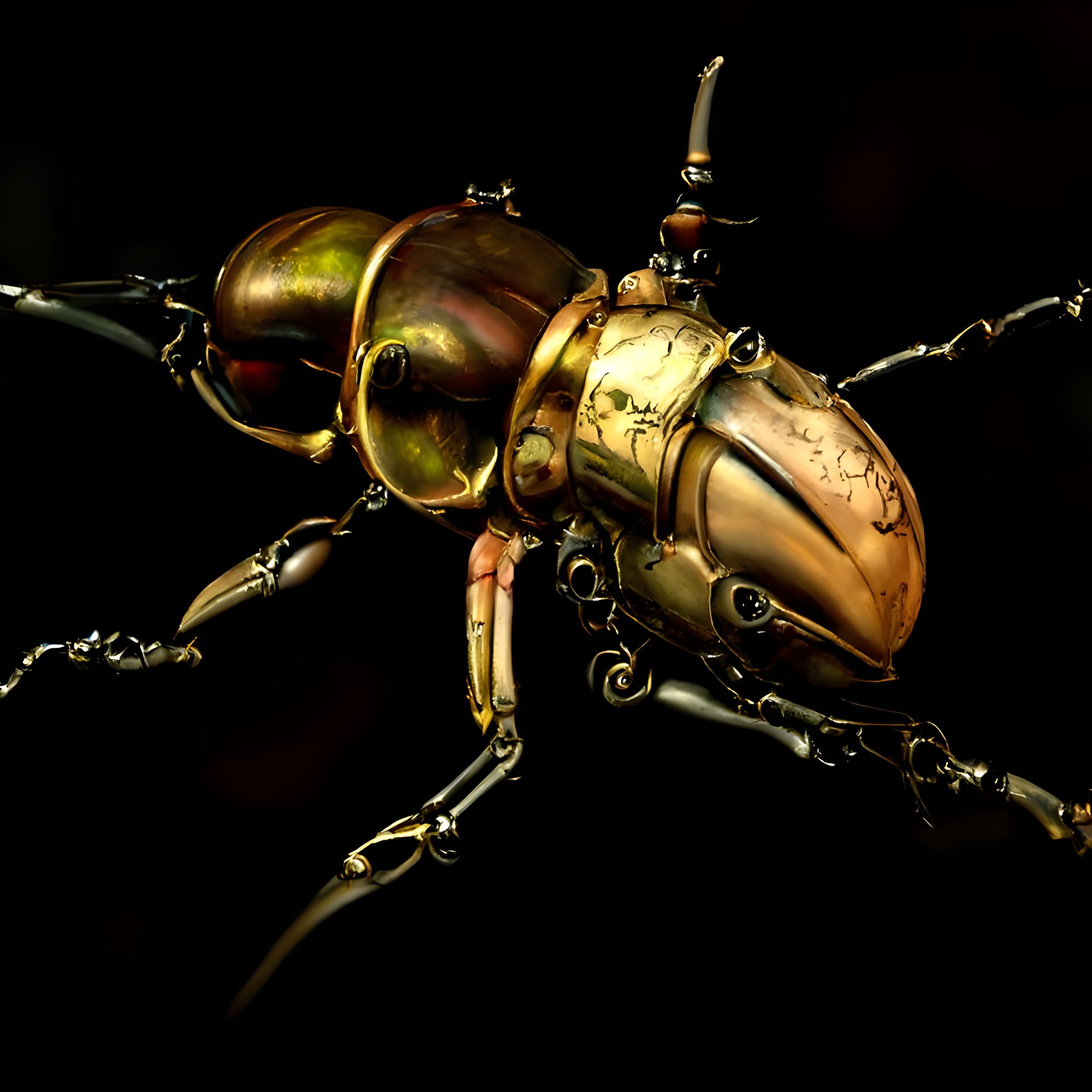 Clockwork golden stag beetle : r/nightcafe