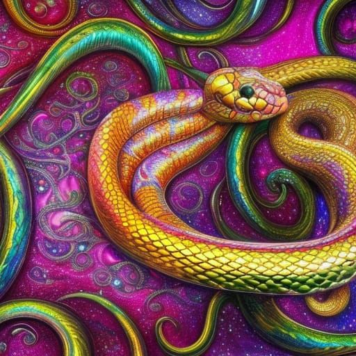 Psychedelic Snake - AI Generated Artwork - NightCafe Creator