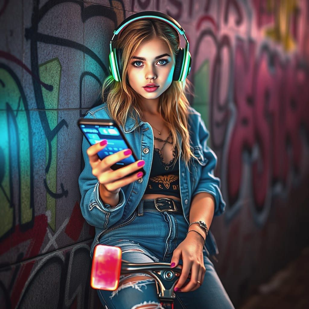 Retro-Futuristic Rebel with Attitude - AI Art