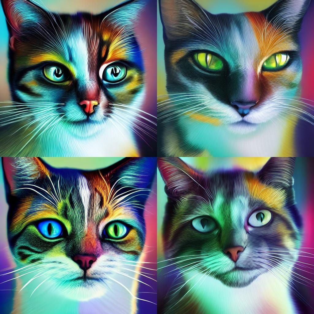 Colourful Cat 2 - AI Generated Artwork - NightCafe Creator
