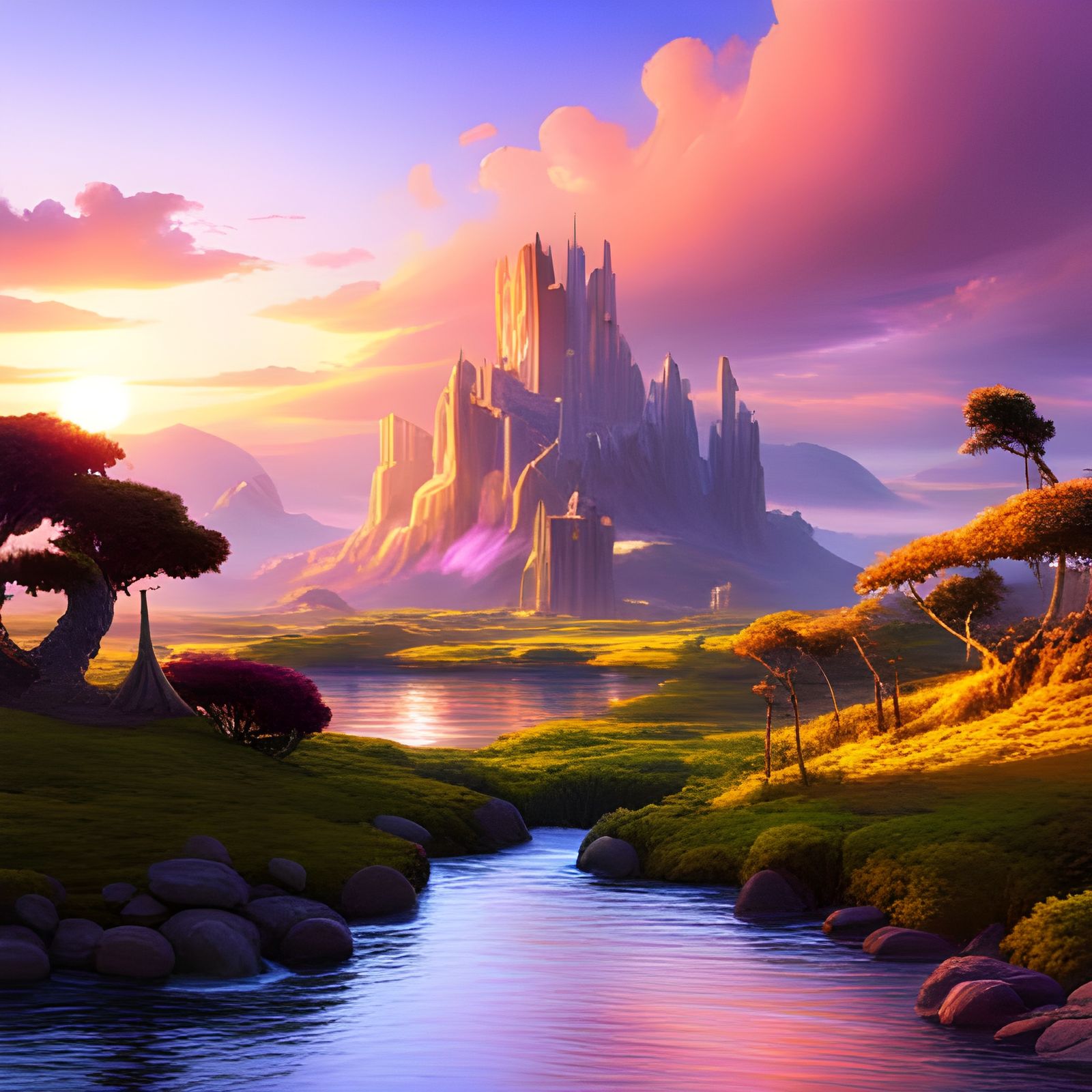 Fantasy Landscape - AI Generated Artwork - NightCafe Creator