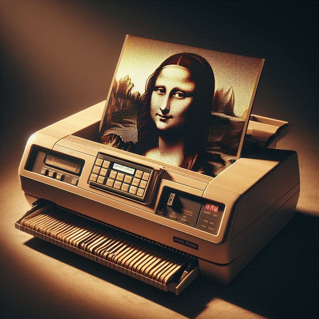 dot matrix printer 80s - AI Generated Artwork - NightCafe Creator
