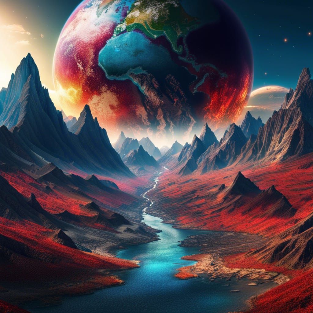 When planets collide - AI Generated Artwork - NightCafe Creator