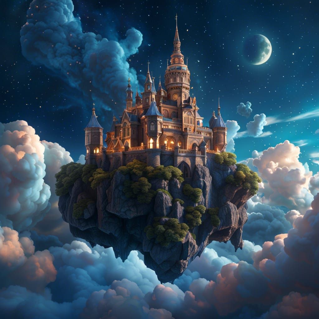Floating castle - AI Generated Artwork - NightCafe Creator