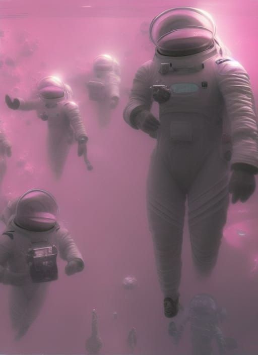 concept art by craig mullins infrared complex and hyperdetailed technical pink astronauts ...