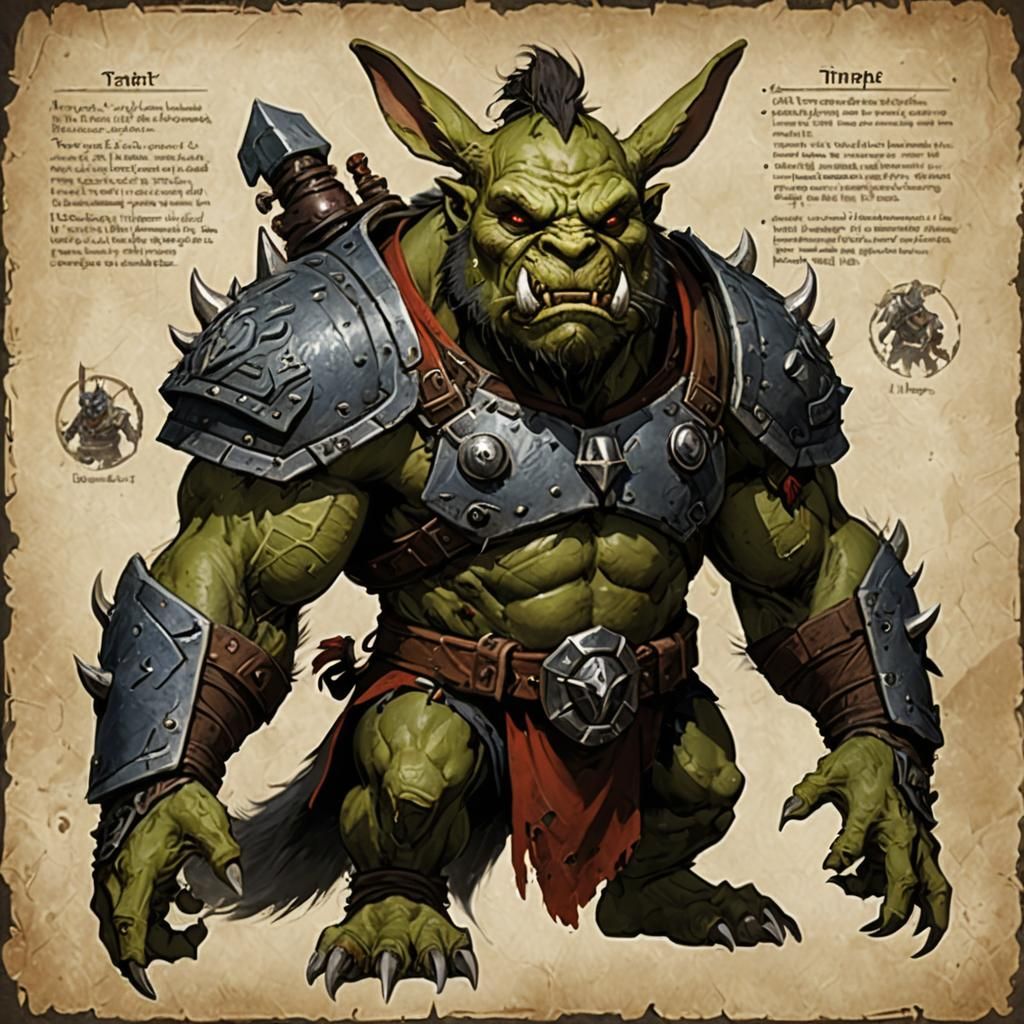 Rabbit Temple Orc Strength: 18 Dexterity: 12 Constitution: 16 ...