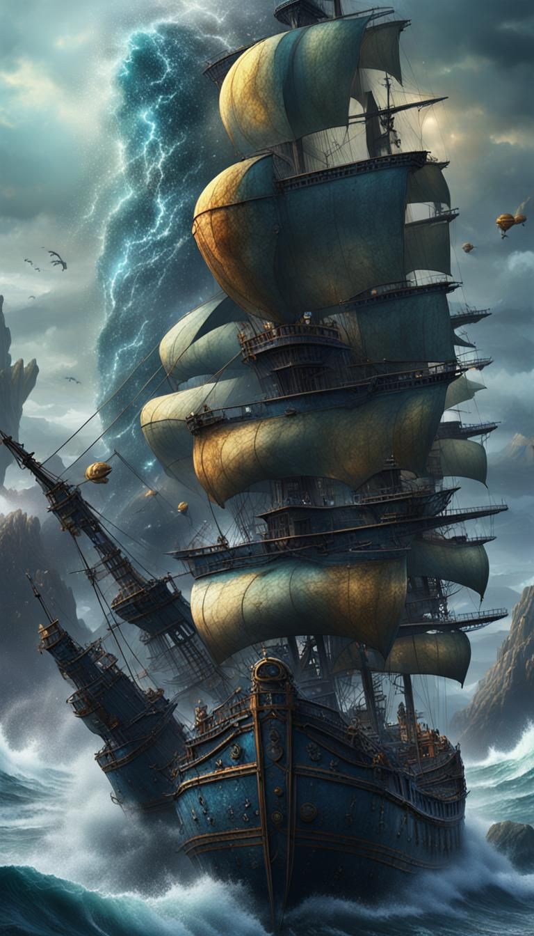 blue strange ship - AI Generated Artwork - NightCafe Creator