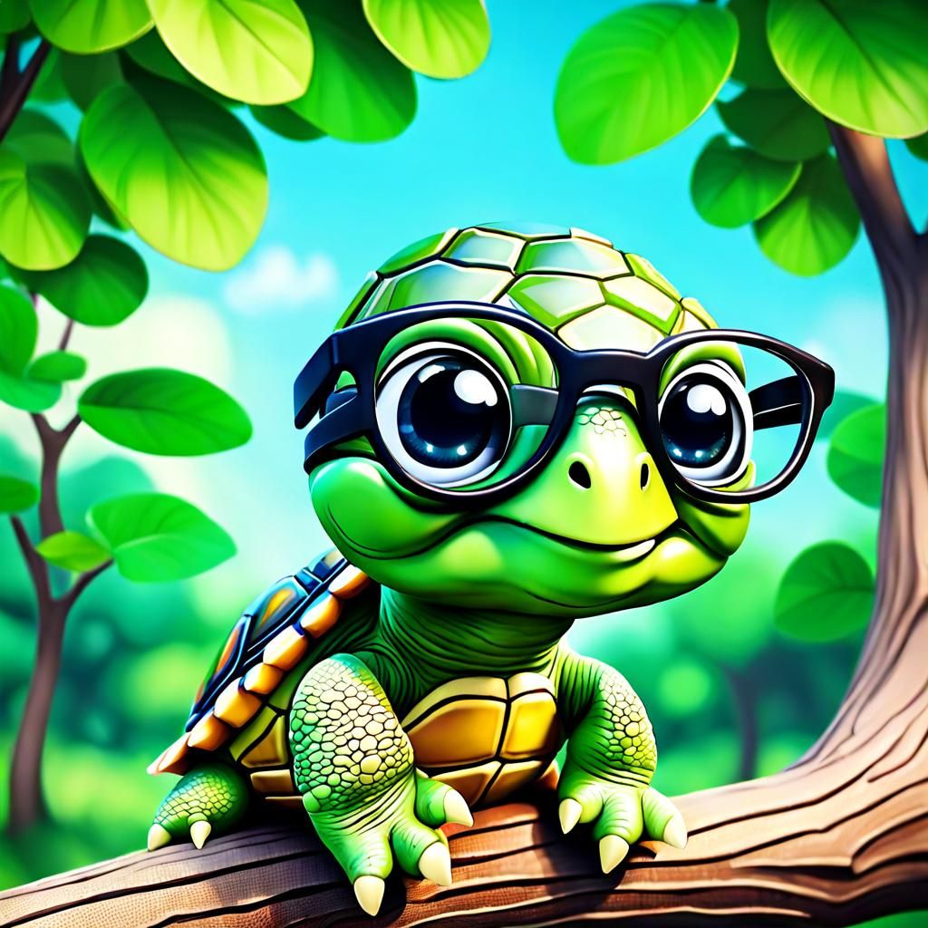 Google Eyed Turtle - AI Generated Artwork - NightCafe Creator
