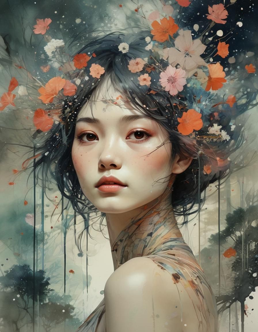 animated, cartoon, 3D, painting, graphic illustration, full moon, trees ...