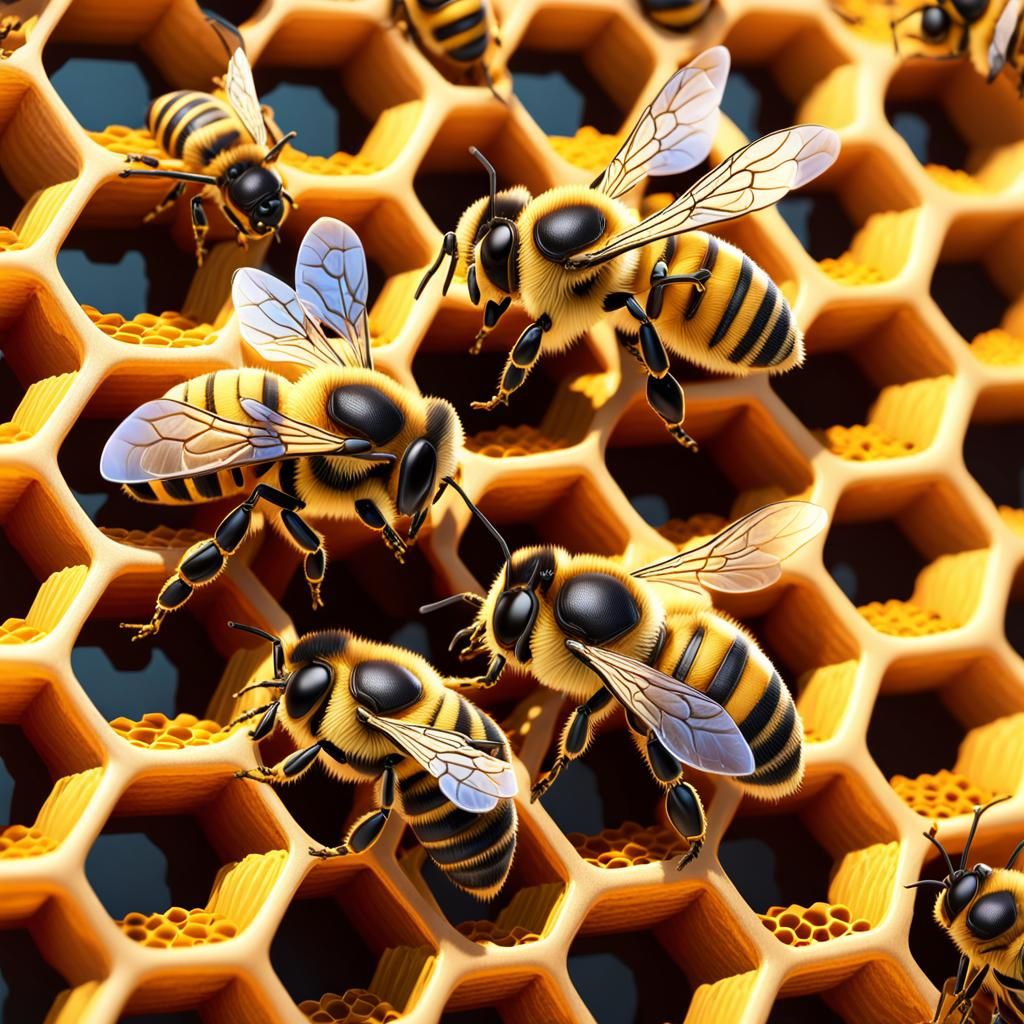 Bees working on a honeycomb inside of a beehive, Bee movie, Pixar ...