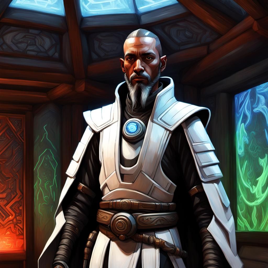 close-up of upper body of fremen "mass effect" "skyrim" jedi knight ...