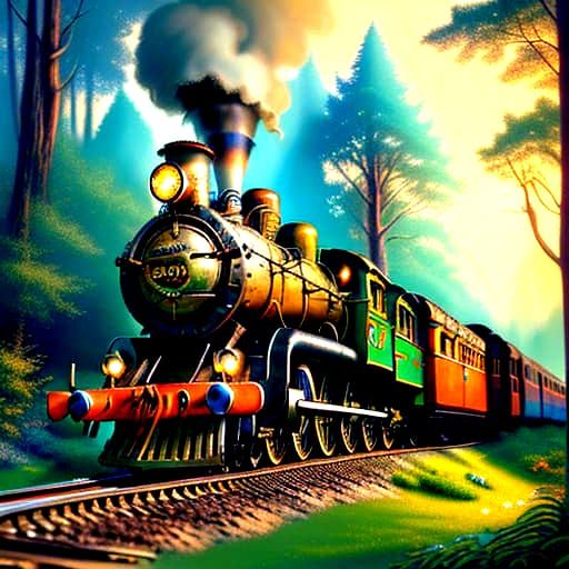 A miniature train set Hyper realistic model train set. With(an ...