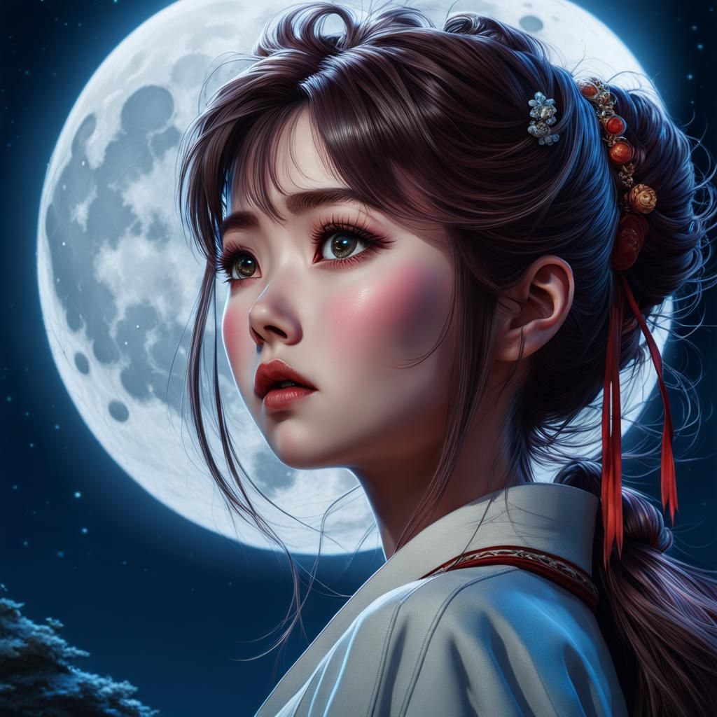 Moonlit portrait - AI Generated Artwork - NightCafe Creator
