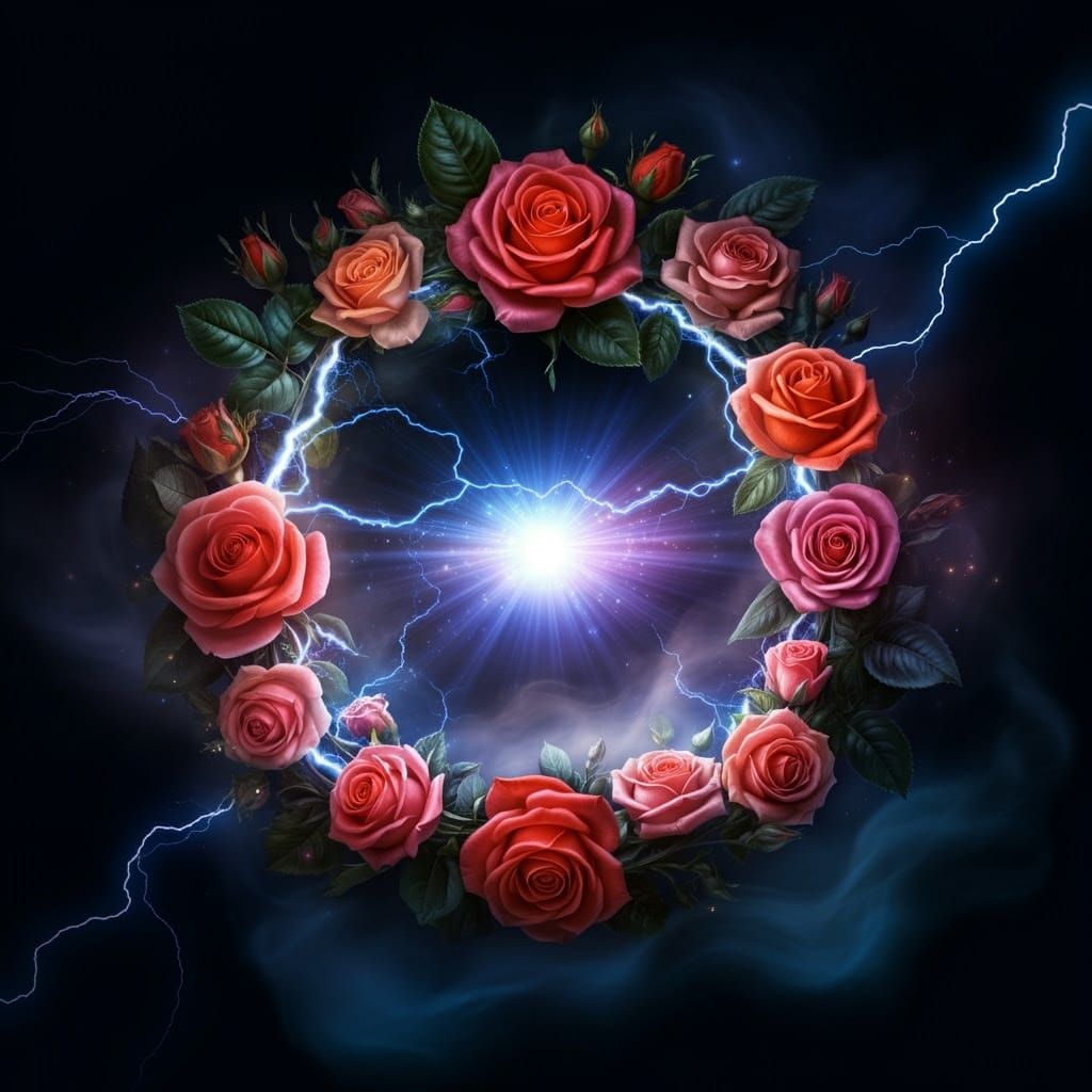 Whimsical Roses in Enchanted Circle - AI Art