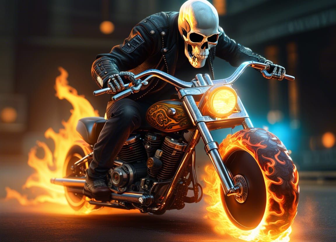 Ghost Riders Chopper - AI Generated Artwork - NightCafe Creator