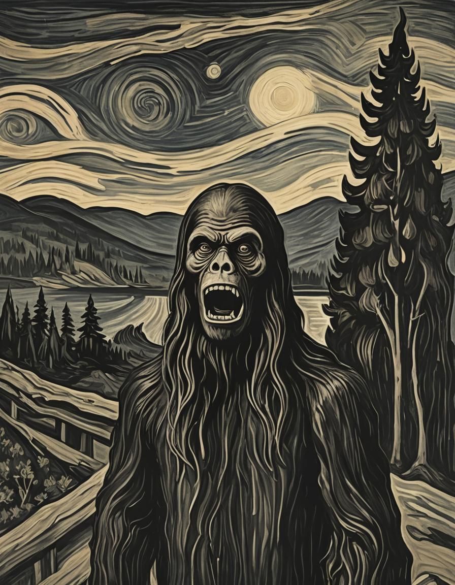 Sasquatch Scream - AI Generated Artwork - NightCafe Creator