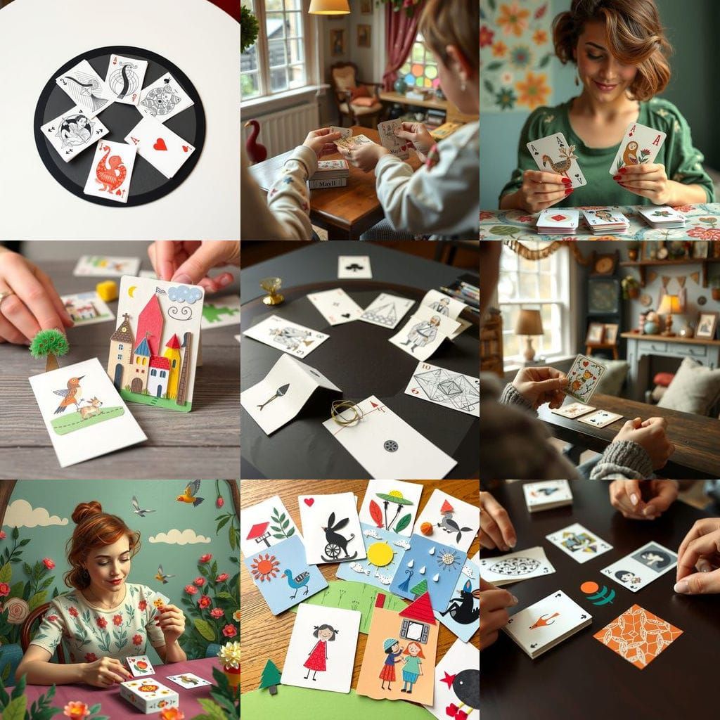 DIY Card Game in Paper Cardboard Style - AI Art