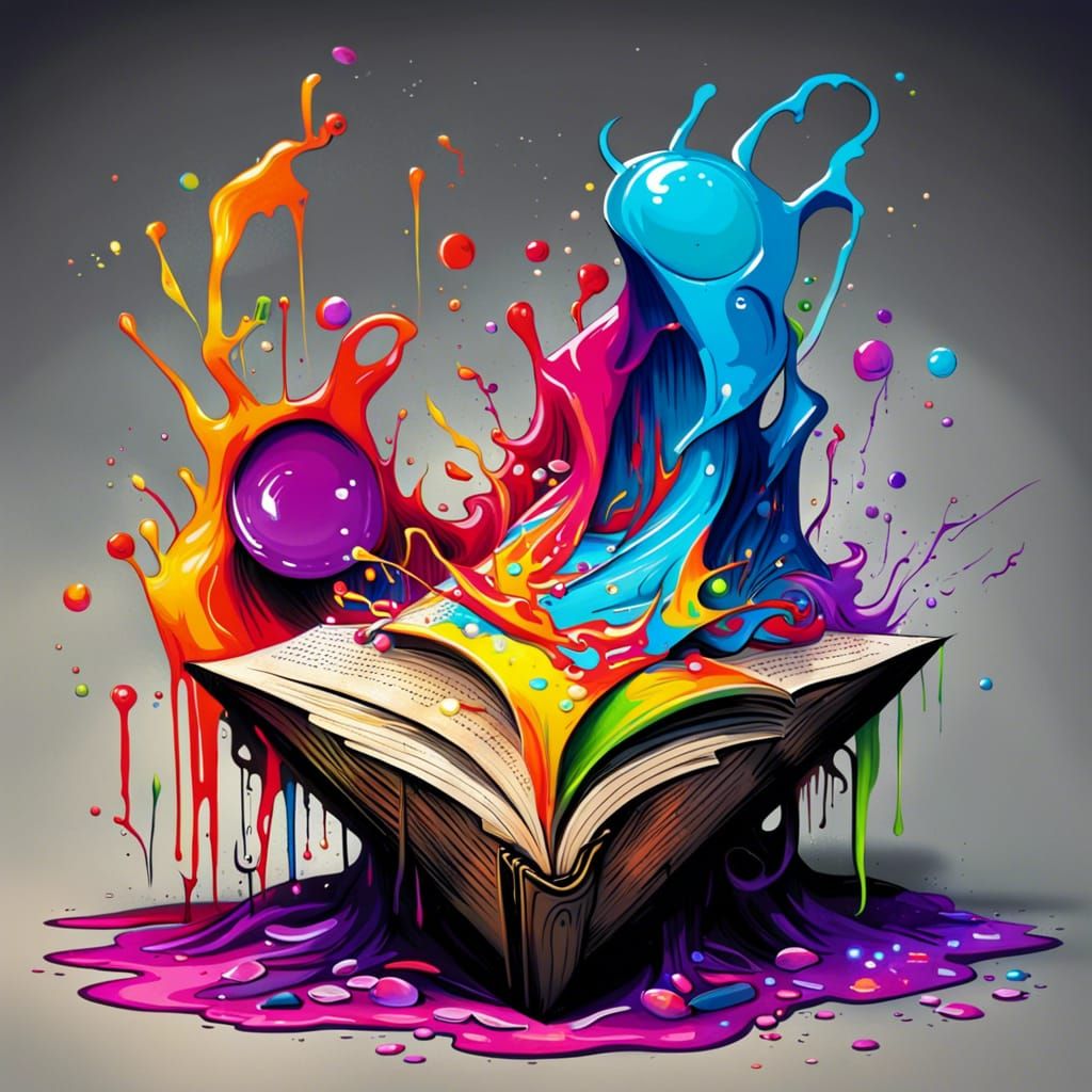 a spell book spilling out magic - AI Generated Artwork - NightCafe Creator