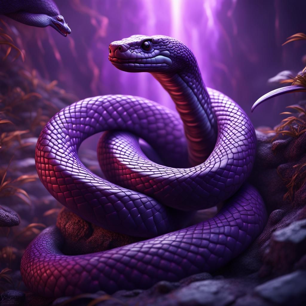 purple crystylized snake - AI Generated Artwork - NightCafe Creator