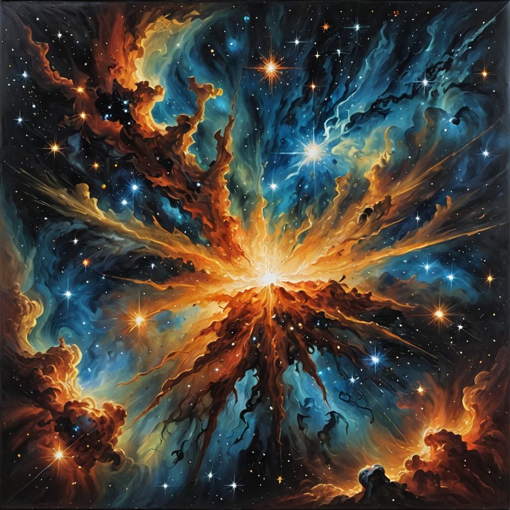 Explosion of a star - AI Generated Artwork - NightCafe Creator