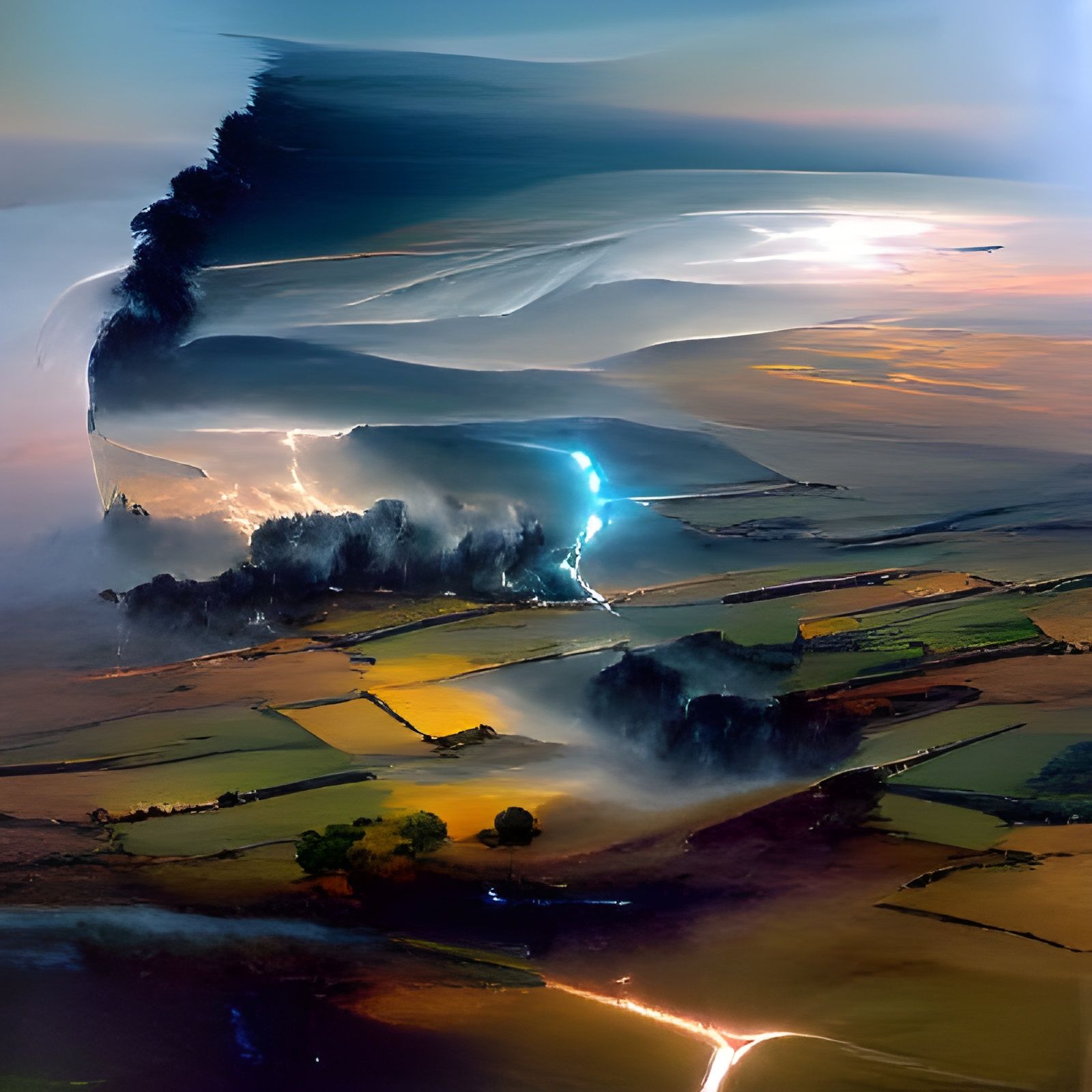An electric storm steaming over the horizon. - AI Generated Artwork ...