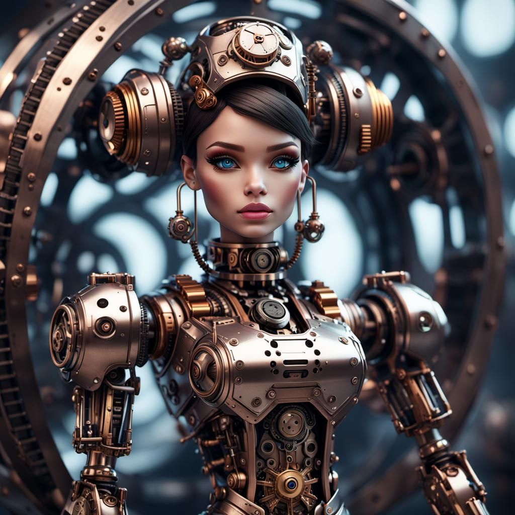 NeoRobotic Steampunk Futuristic Indestructible Barbie Doll - AI ...