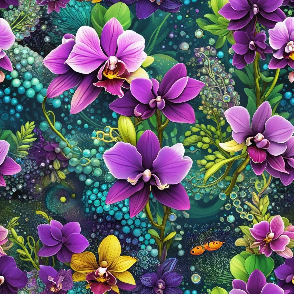 Holographic Porous BEJEWELED PSYCHADELIC (ORCHID Submarine:13 ...