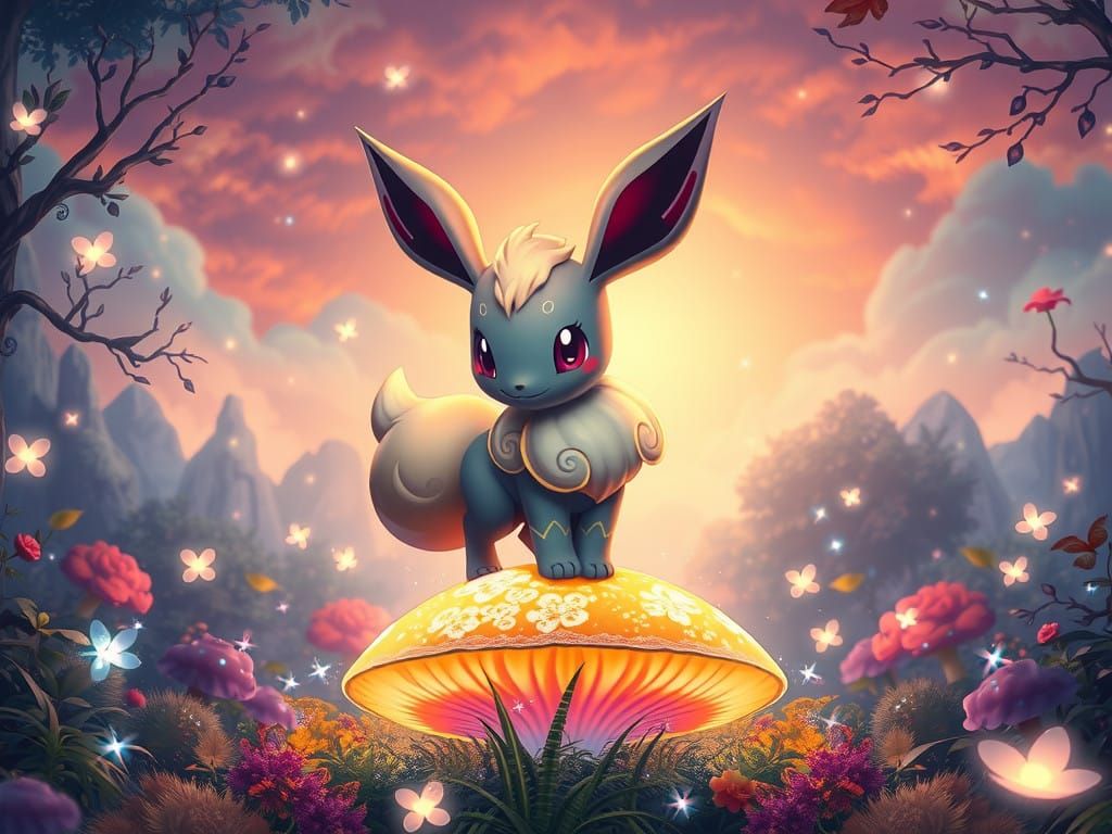 Eevee (pokemon) - Eevee in Whimsical, Dreamlike Forest