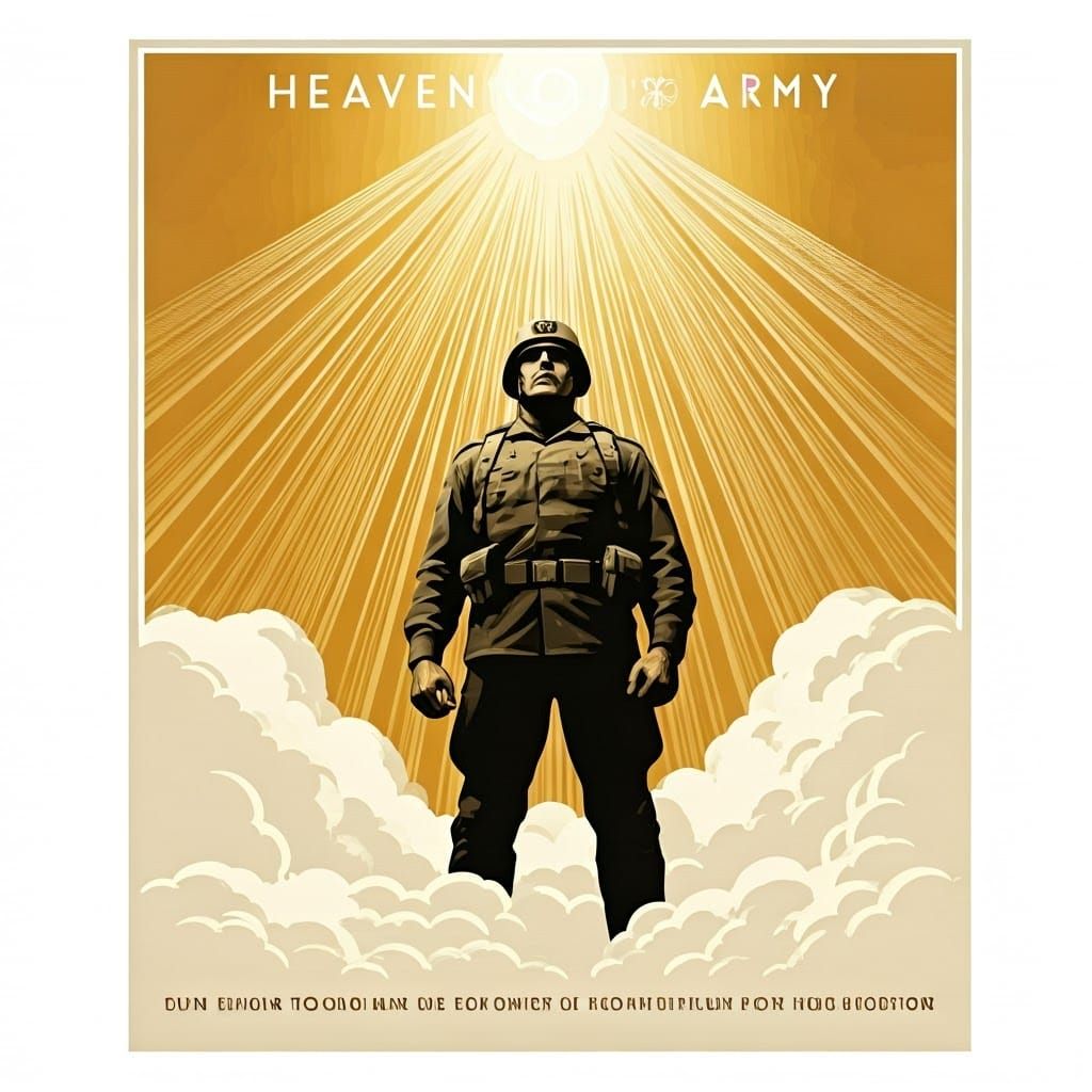 Patriotic Call to Arms: Join Heaven's Army in Mode... - AI Art