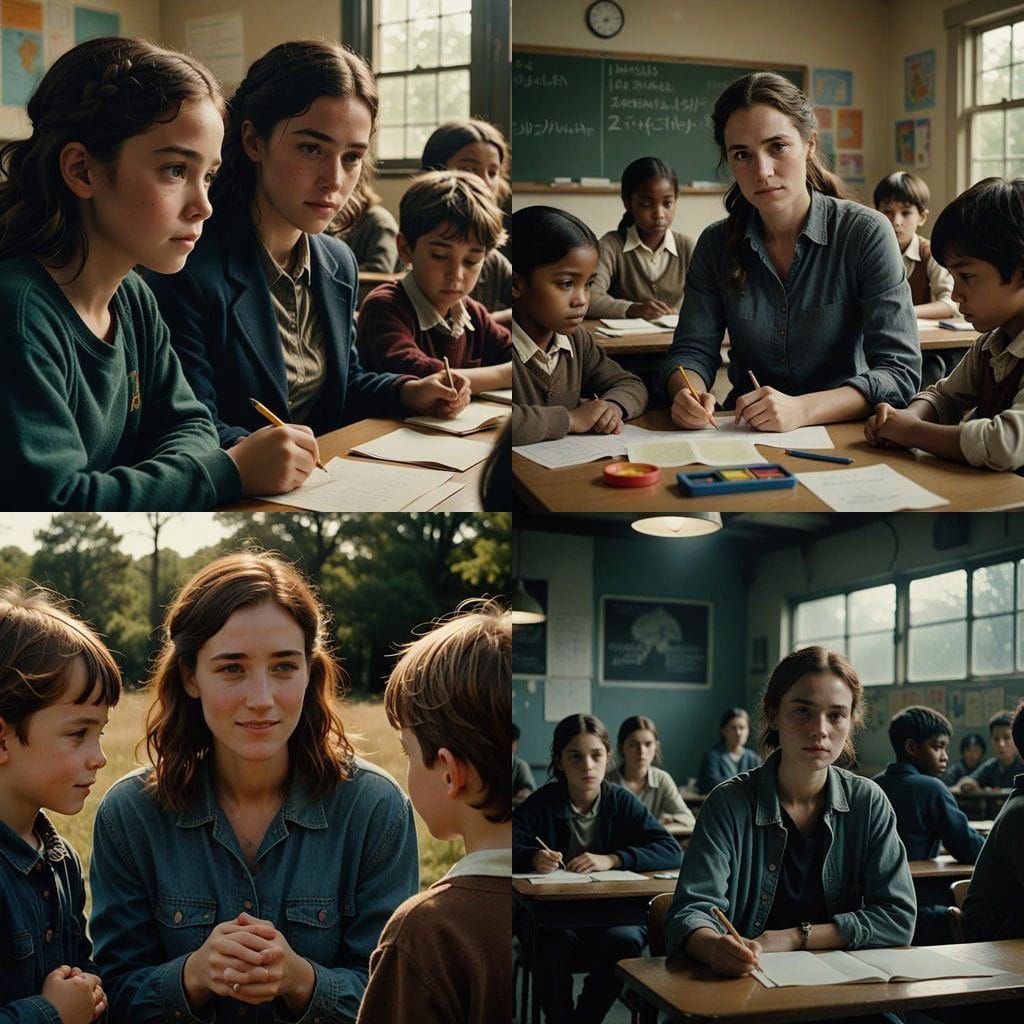 Sitting with Special Students in a Cinematic Class... - AI Art