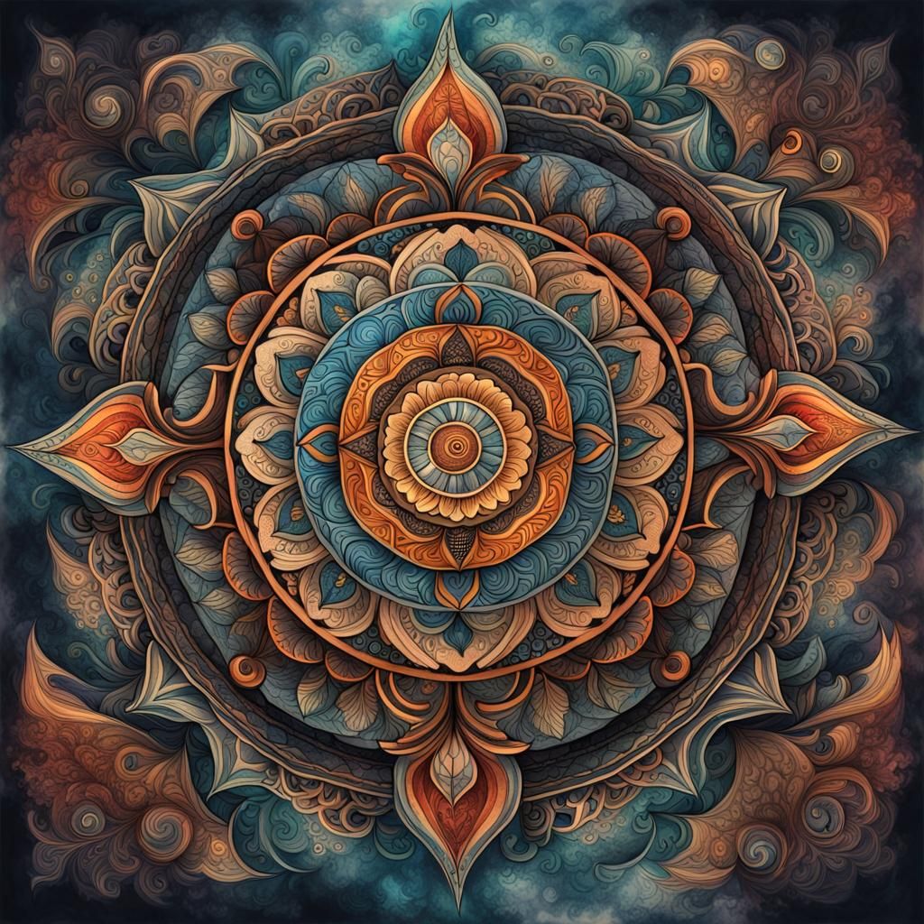 Mandala as Ink-Drawing Style - AI Generated Artwork - NightCafe Creator